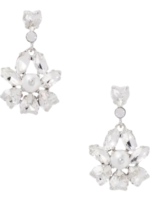 Simone Rocha Heartbloom Crystal And Resin Earrings - Silver