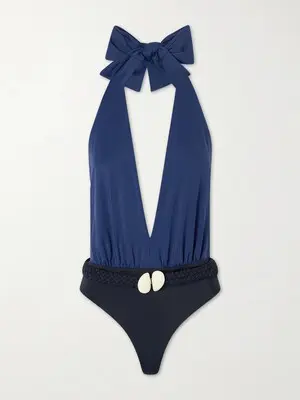 Johanna Ortiz Seashell Hunting Embellished Swimsuit - Blue