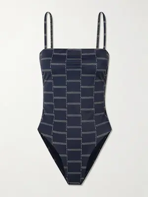 Matteau Petite Square Printed Swimsuit - Blue