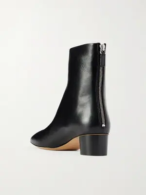 Le Monde Beryl Carole Leather Ankle Boots - Black
