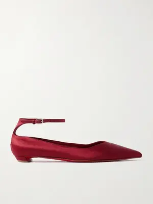 CHRISTIAN LOUBOUTIN Erozeena Satin Point-toe Flats - Red