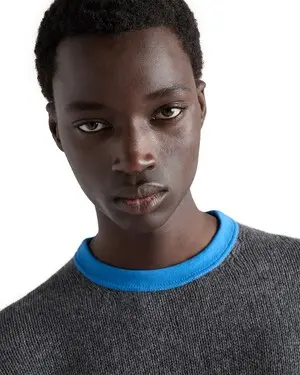 Prada Cashmere And Jersey Short-sleeved Sweater