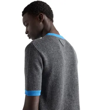 Prada Cashmere And Jersey Short-sleeved Sweater