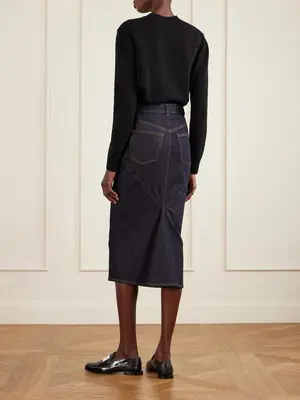 Givenchy Paneled Denim Midi Skirt - Blue