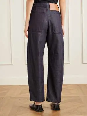 JIL SANDER Cropped Boyfriend Jeans - Dark Denim