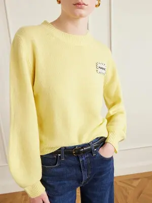 Marni Appliquéd Cashmere Sweater - Yellow