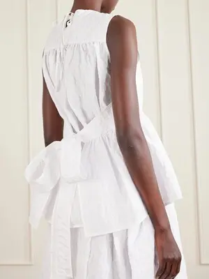 Cecilie Bahnsen Margueritte Embroidered Peplum Top - White