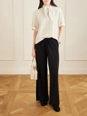 Maria Mcmanus Tie-detailed Crepe Shirt