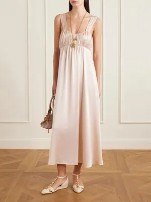 Chloé Silk-satin Maxi Dress - Pink