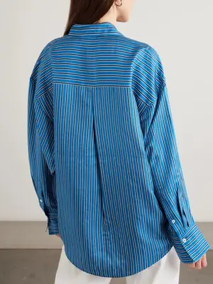 TOTEME Oversized Striped Silk-twill Shirt