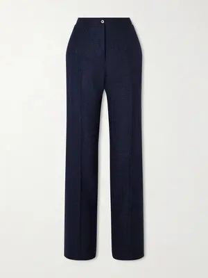 Giuliva Heritage Janice Wool-blend Bouclé-tweed Straight-leg Trousers