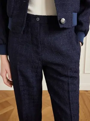 Giuliva Heritage Janice Wool-blend Bouclé-tweed Straight-leg Trousers