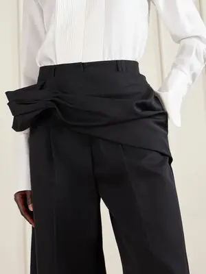 Simone Rocha Gathered Crepe Wide-leg Pants
