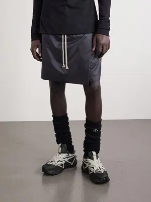 Rick Owens Moncler Trailgrip Megalace Leather Sneakers - Black
