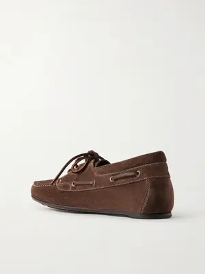 Manolo Blahnik Marino Suede Boat Shoes