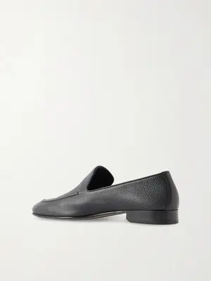 Manolo Blahnik Truro Full-grain Leather Loafers - Black