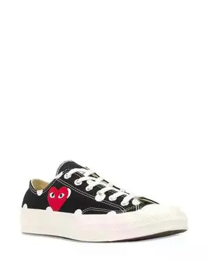 Play Comme Des Garcon Polka-dot Heart Sneakers - Black
