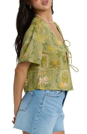 BILLABONG Tie Front Top