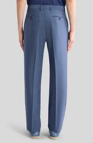 Etro Roma Single-pleat Wool Pants - Indaco