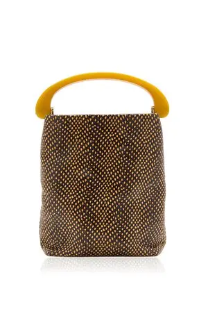 Dries Van Noten Printed Leather Top Handle Bag - Brown