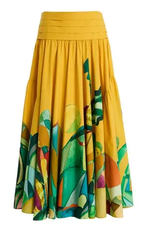 ALEMAIS Mokshini Printed Organic Cotton Midi Skirt