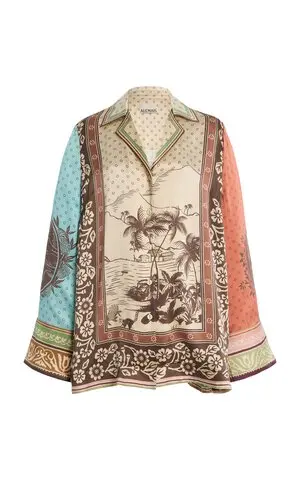 ALEMAIS Alberta Silk Satin Shirt - Multi