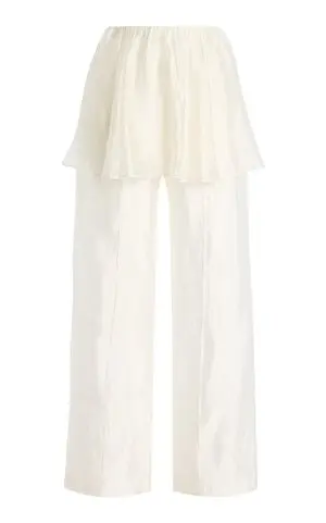 THE GARMENT Gillian Organza Peplum Pants - Ivory