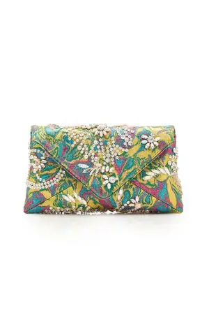 Dries Van Noten Leather Envelope Clutch - Yellow