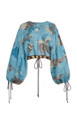 ALEMAIS Georgie Linen Cropped Top - Multi