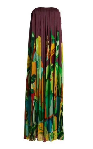 ALEMAIS ALÉMAIS Mokshini Crinkled Silk Satin Maxi Dress