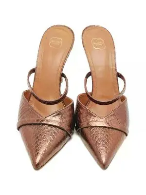 MALONE SOULIERS Snakeskin Embossed Mules