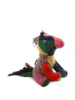 THE ELDER STATESMAN Patchwork Horse Keyring - Red