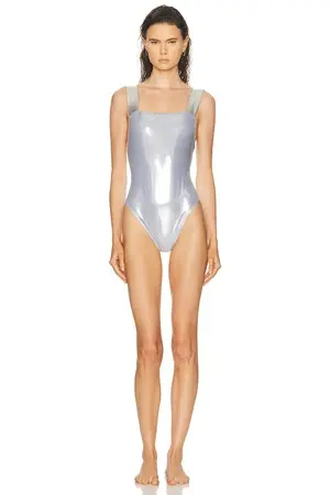 Versace Lycra One Piece Swimsuit - Silver