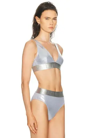 Versace Lycra Metallic Bikini Top
