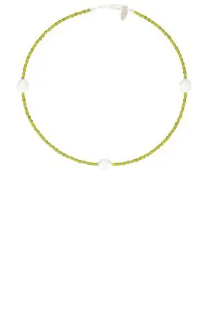 SANTANGELO For Shoom Necklace - Freshwater Keshi  Yellow & Green