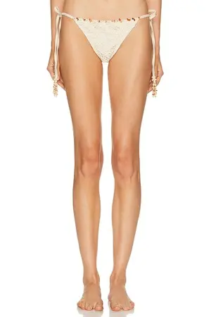 PatBO Lycra Mesh Bikini Bottom - Beige