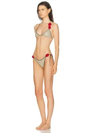 Oseree Lumiere Rose Pois Microkini Bikini Set