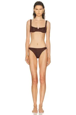 Oseree Lumiere Balconette Bikini Set - Chocolate
