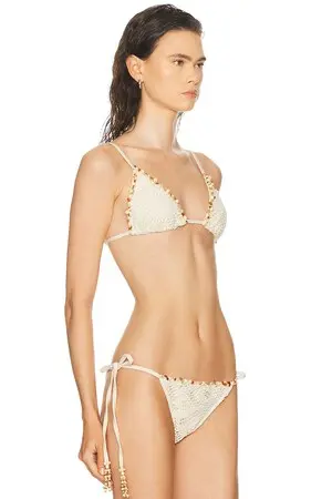 PatBO Lycra Mesh Bikini Top