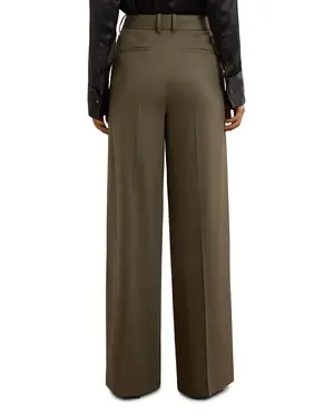 REISS Petite Solene Wide Leg Pants - Green