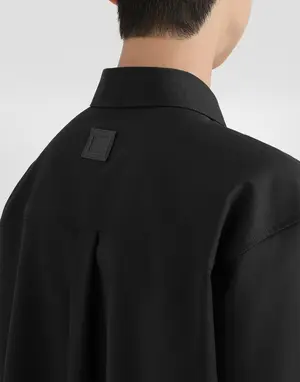 Dolce & Gabbana Wool Blend Canvas Shirt - Black
