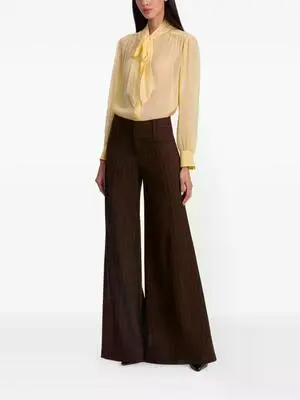 Alice + Olivia Pinstripe Wide-leg Trousers - Brown
