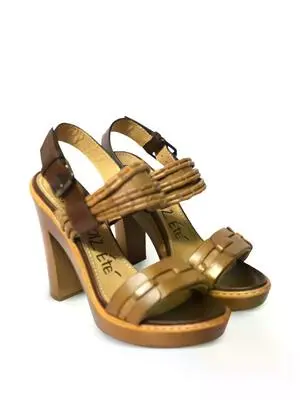 LANVIN Wooden Accent Platform Heels