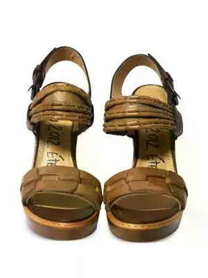LANVIN Wooden Accent Platform Heels