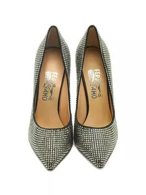 FERRAGAMO Crystal-embellished Pumps - Silver