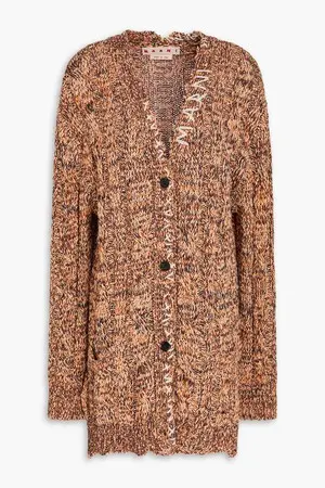 Marni Marled Cotton And Wool-blend Cardigan