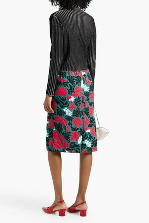 Marni Printed Crepe Skirt - Red