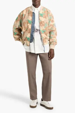Acne Studios Camouflage Print Slub Cotton-blend Bomber Jacket