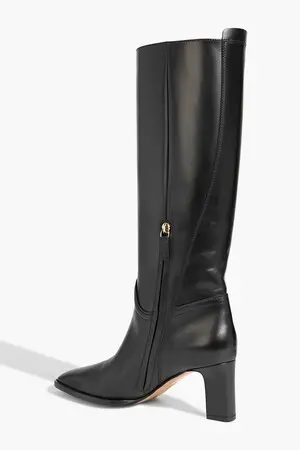 FERRAGAMO Torris 70 Leather Knee Boots - Black