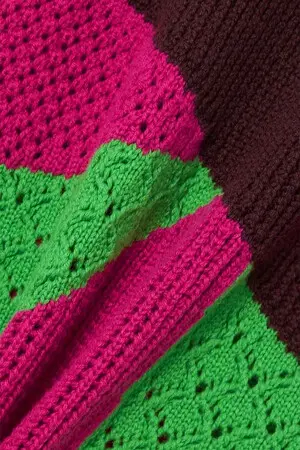 Gabriela Hearst Rourke Colorblock Pointelle-knit Cashmere Sweater